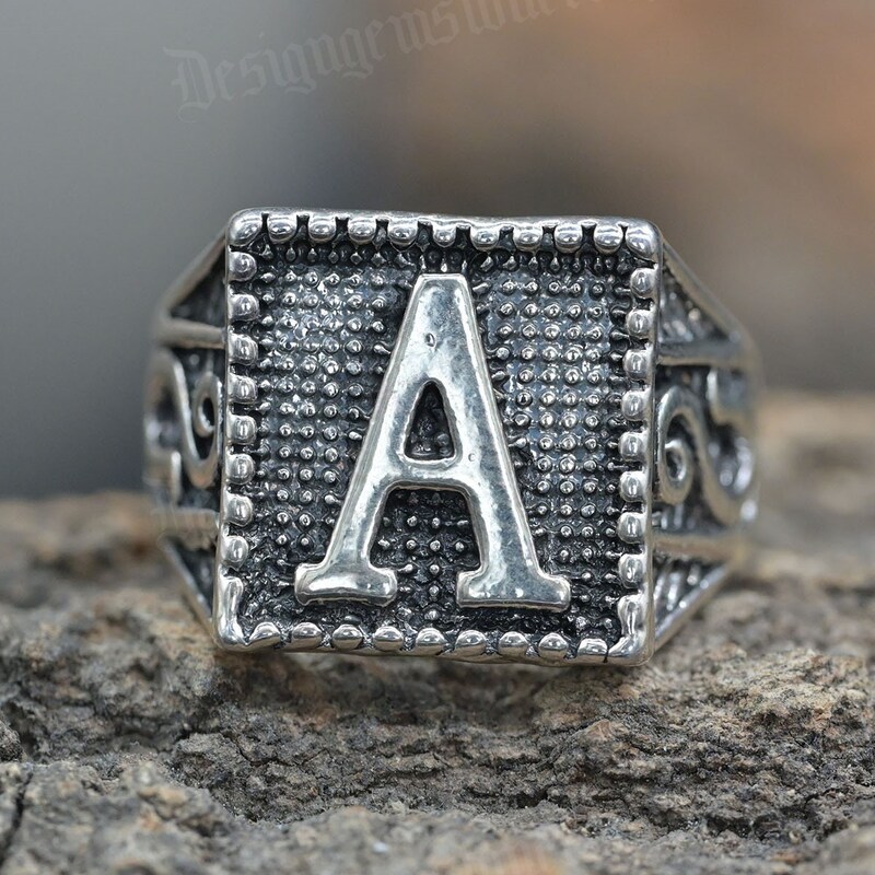 Letter Ring - Etsy