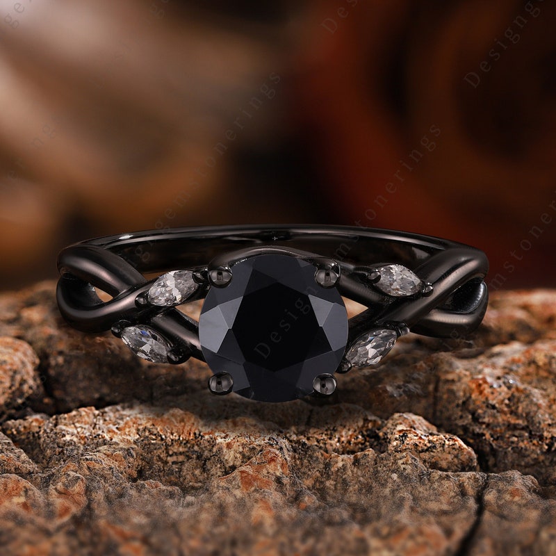 Black Gold Ring - Etsy