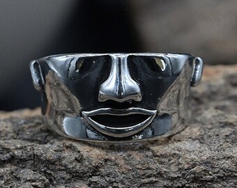 Half Skull Face Ring - Etsy