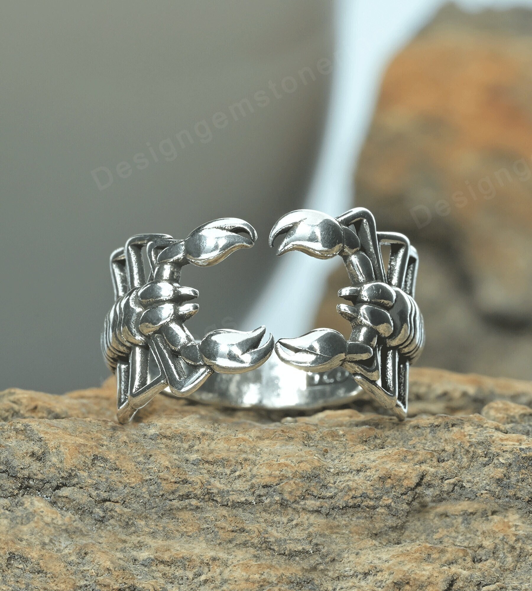925 Silver Scorpion Ring Art Deco Handmade Insect Ring Punk - Etsy