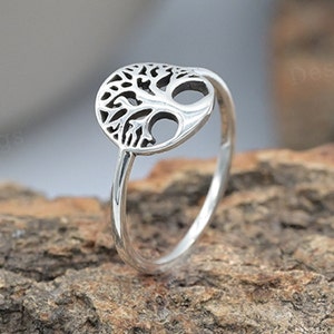 925 Sterling Silver Ring Tree of Life Rings for Women Wedding Party ...