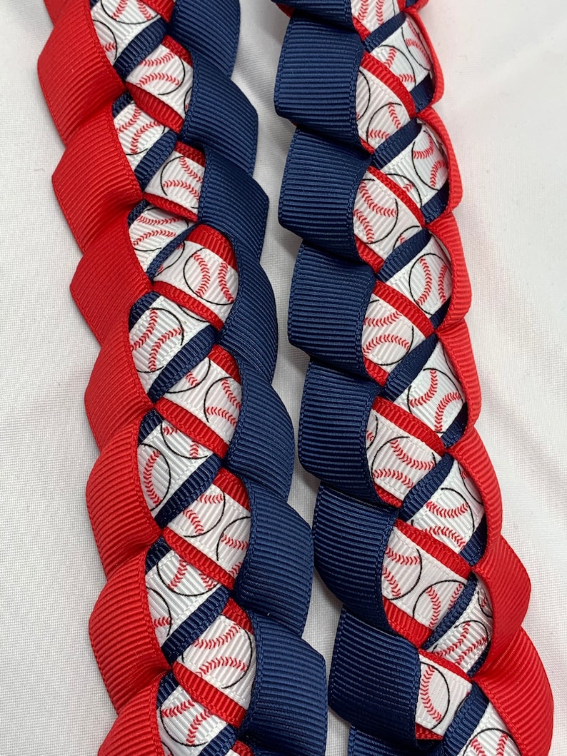 Baseball Ribbon Lei - Navy Blue & Red Ready to Ship! Fast Shipping ...
