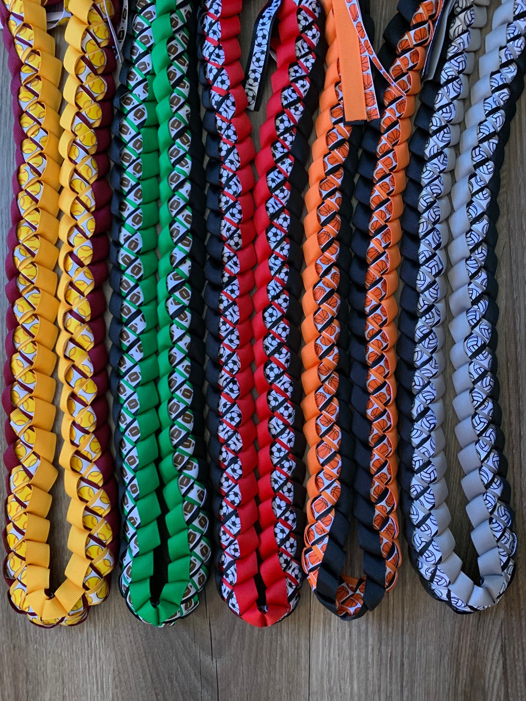 6 Pack ~ Team Sports Leis ~ Custom Color and Sport ~ Football ~ Soccer ...