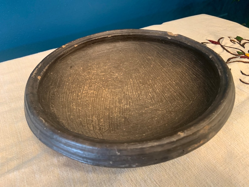 African asanka Bowl and Grinder From Ghana. Vintage Earthenware Clay ...