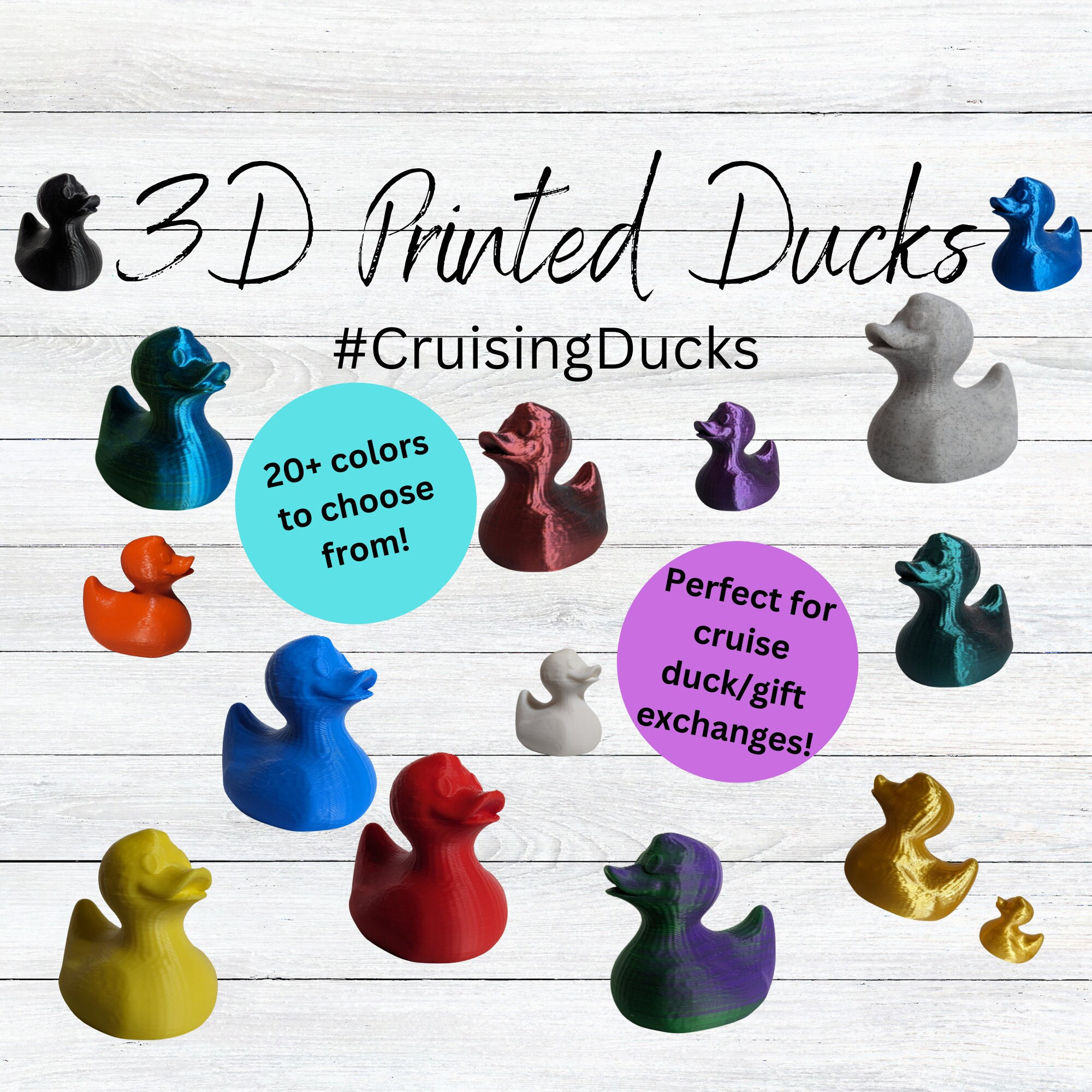 Cruising Ducks, 3D Printed Ducks, Rubber Ducks, Cruise Ducks, Duck Toys ...
