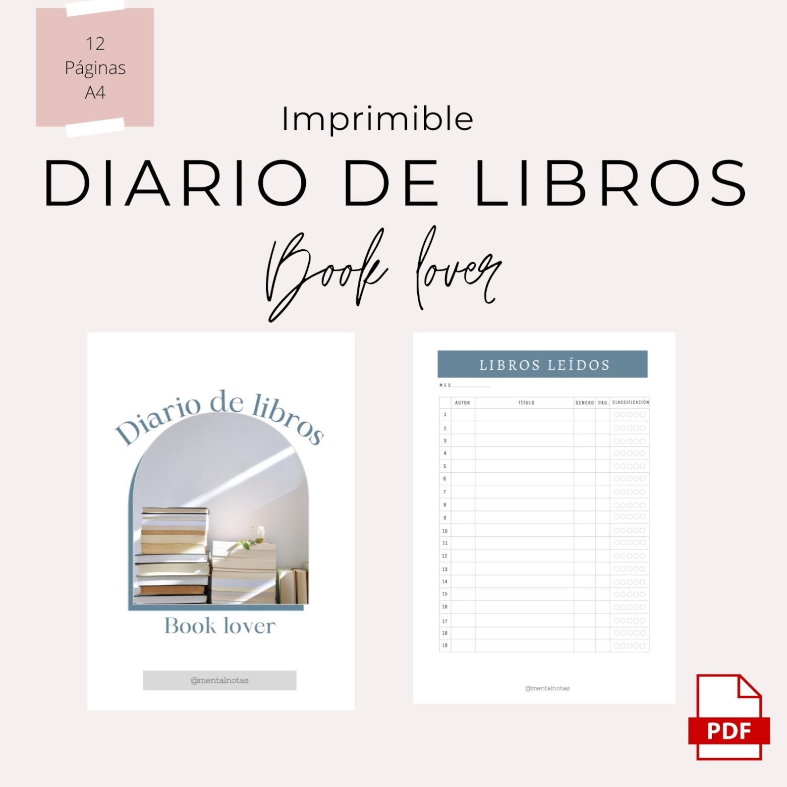 Diario De Lectura Imprimible Descarga Instantánea Planner - Etsy Australia