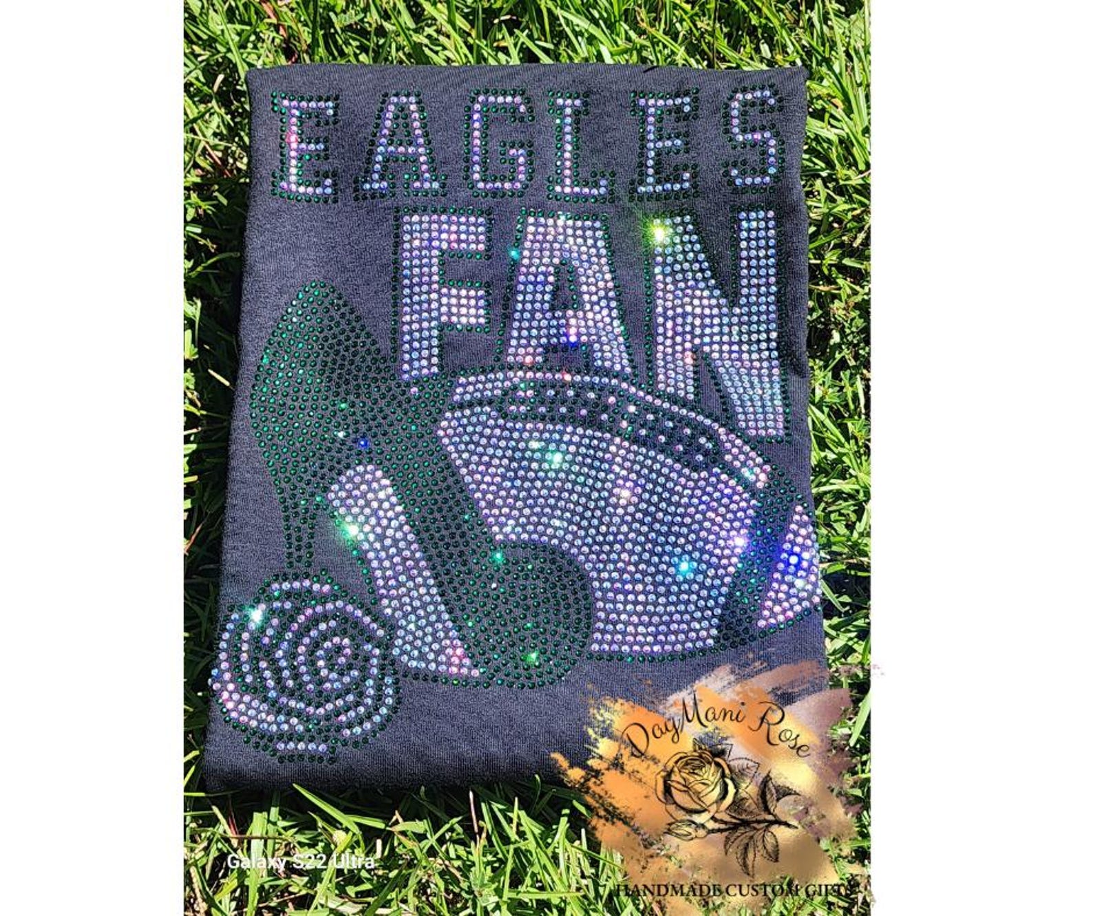 Eagles Fan Glamour Rhinestone Shirt | Football Blingy T Shirt | Womens ...