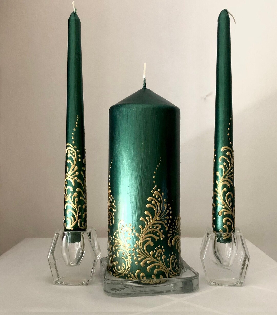 Emerald Candles Emerald Wedding Candles Emerald Unity Candle Set ...