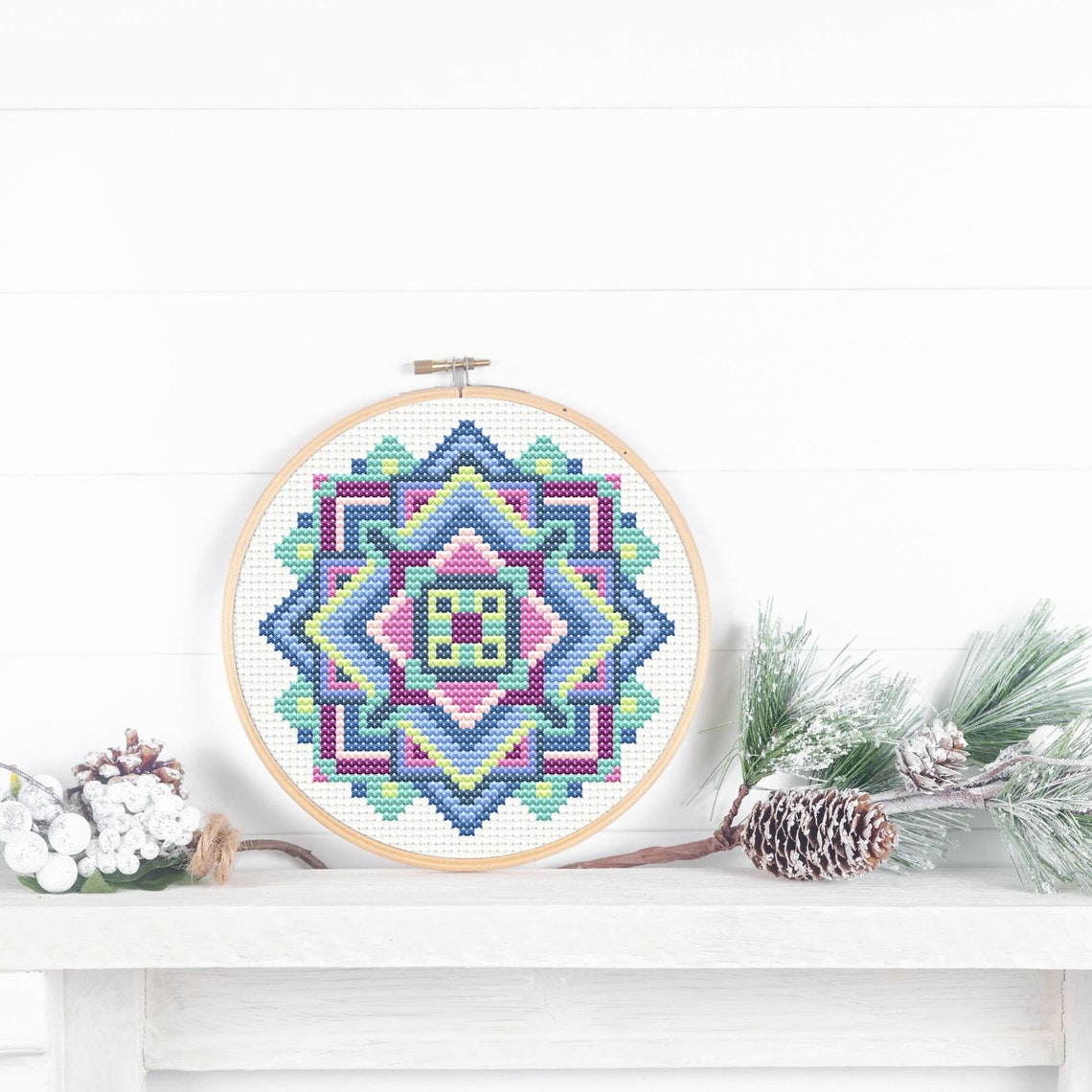 Mandala Cross Stitch Pattern,cross Stitch Pattern, Beginners Cross Stitch Pattern,colorful ...