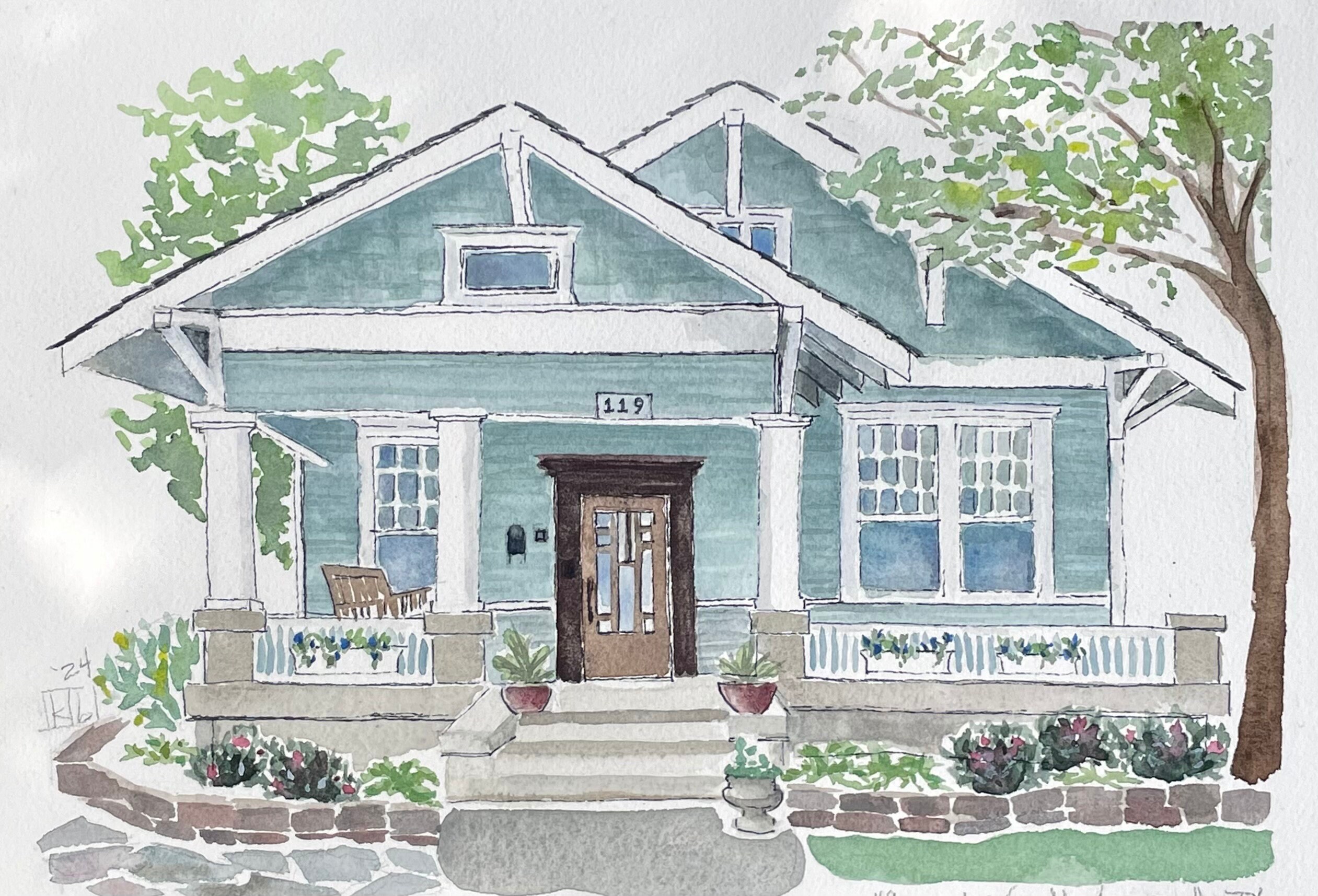 Custom Original Watercolor House Portrait - Etsy