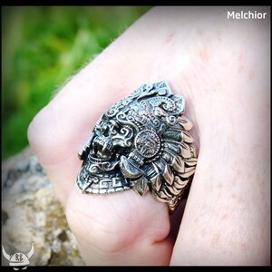 AZTEC SKULL RING From Bronze Tribal Native Ethnic Ritualistic Spiritual ...