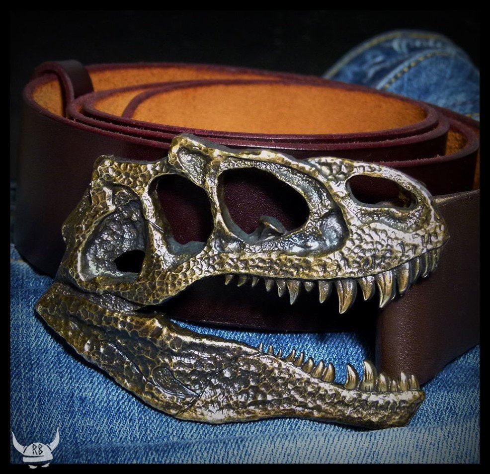 Dinosaur Belt Buckle T-rex Skull Fossil Dino Jurassic Gothic Wildlife ...