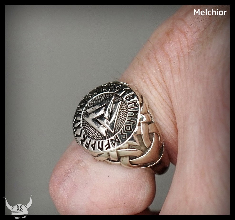 VALKNUT RING From Metal Norse Runs Symbols Celtic Nordic Viking Warrior ...