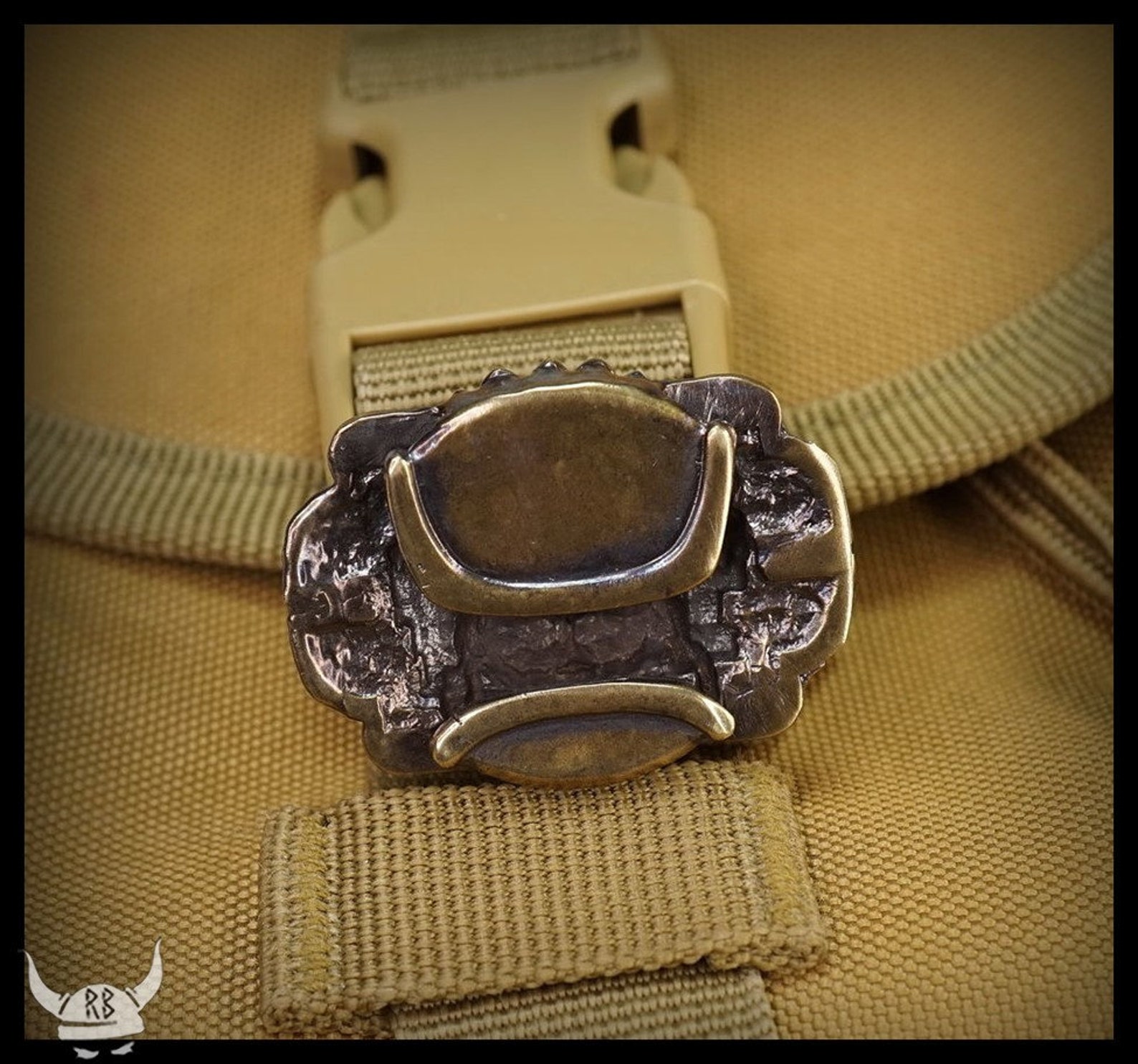 INDIAN CHIEF SKULL Molle Clip From Bronze Tribal Ethnic Native Gothic ...