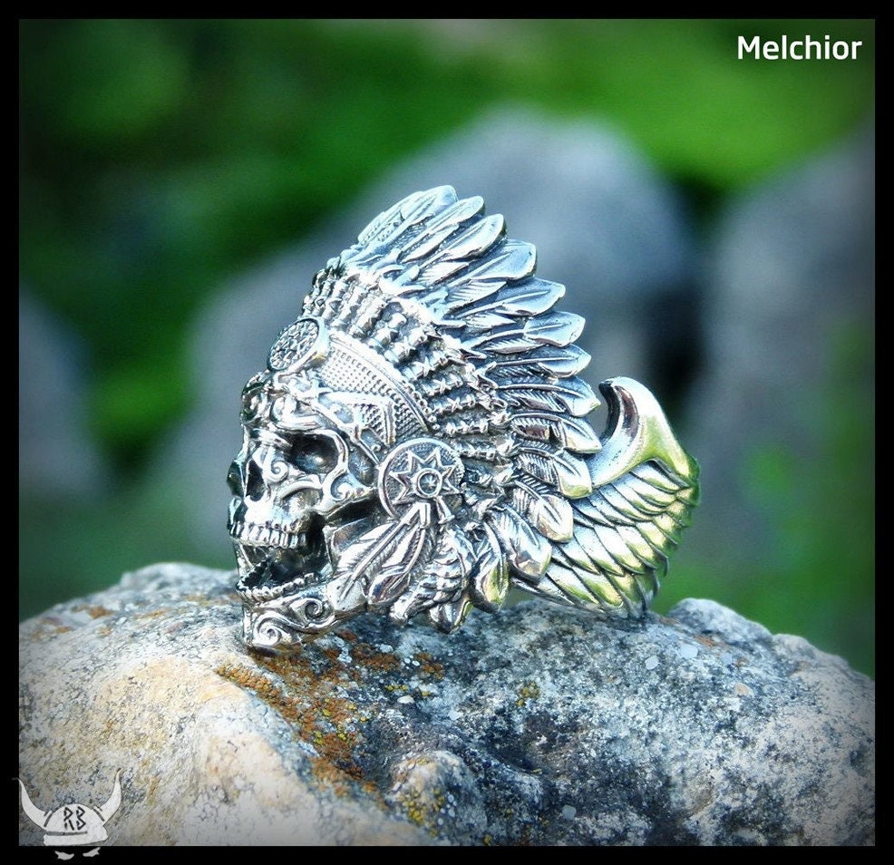 Obsidian skull ring store