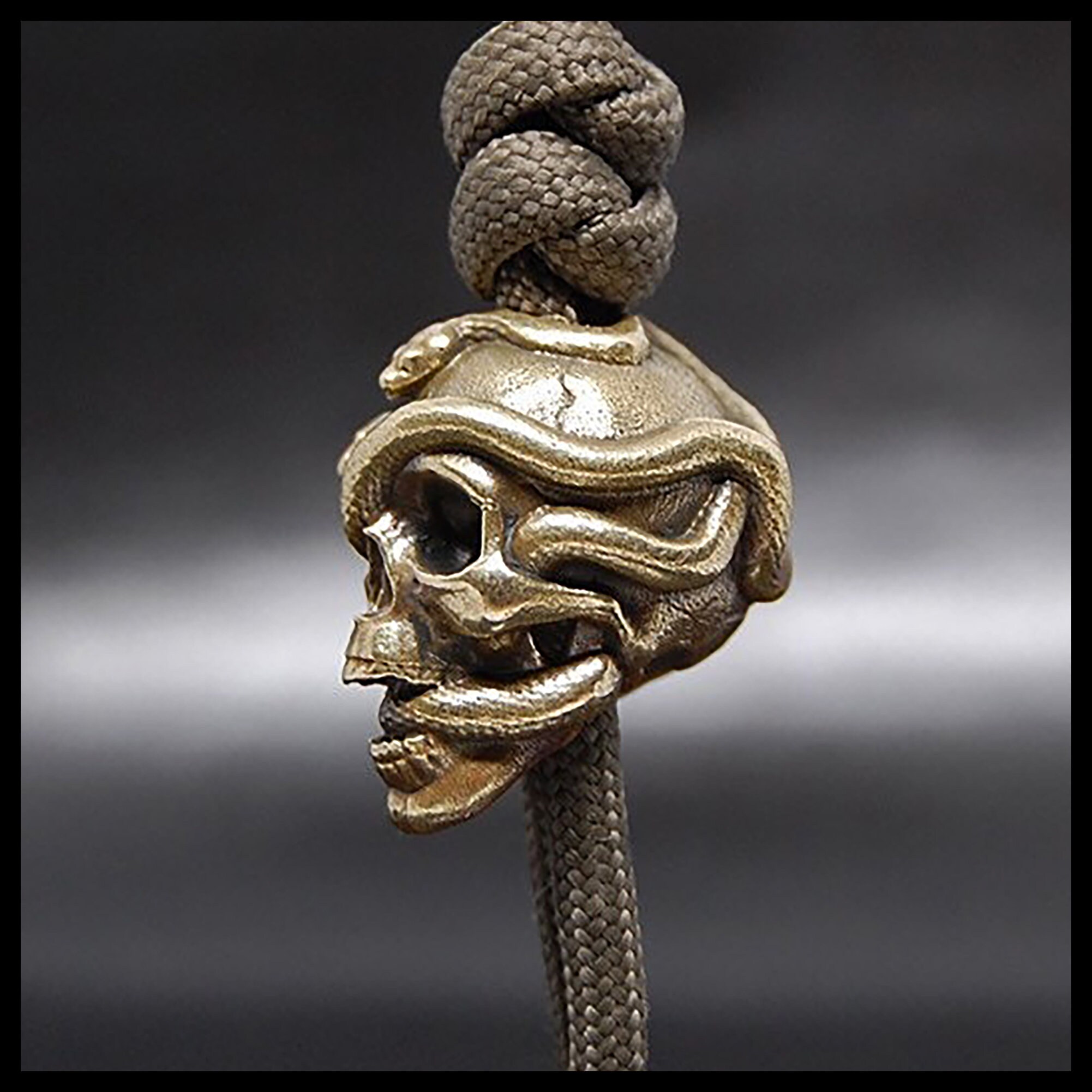 Skull PARACORD CLASP BEAD Snake Wrapped Skull Skeleton Gothic Sinister ...