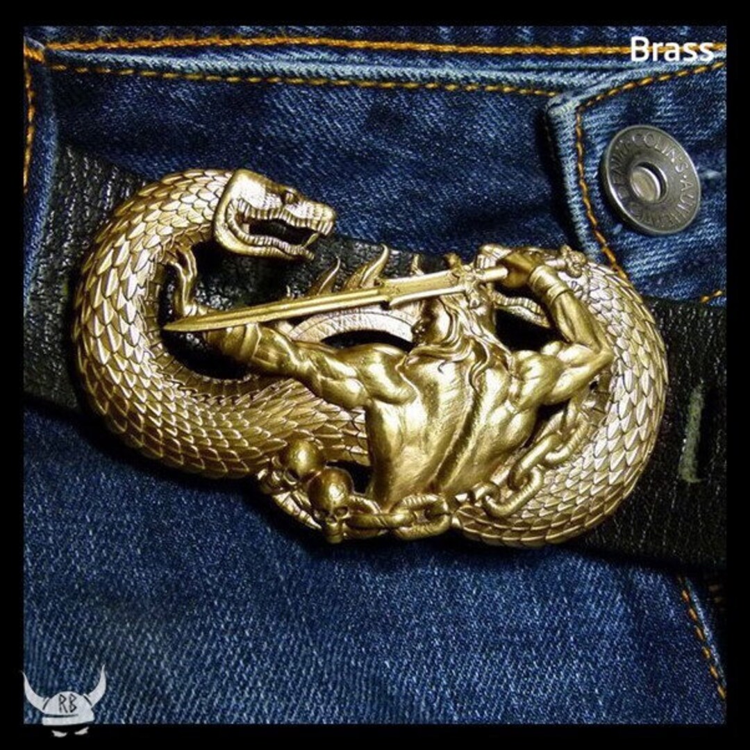 Fantasy Belt Buckle CONAN THE BARBARIAN Dragon Warrior Fighter Hero ...
