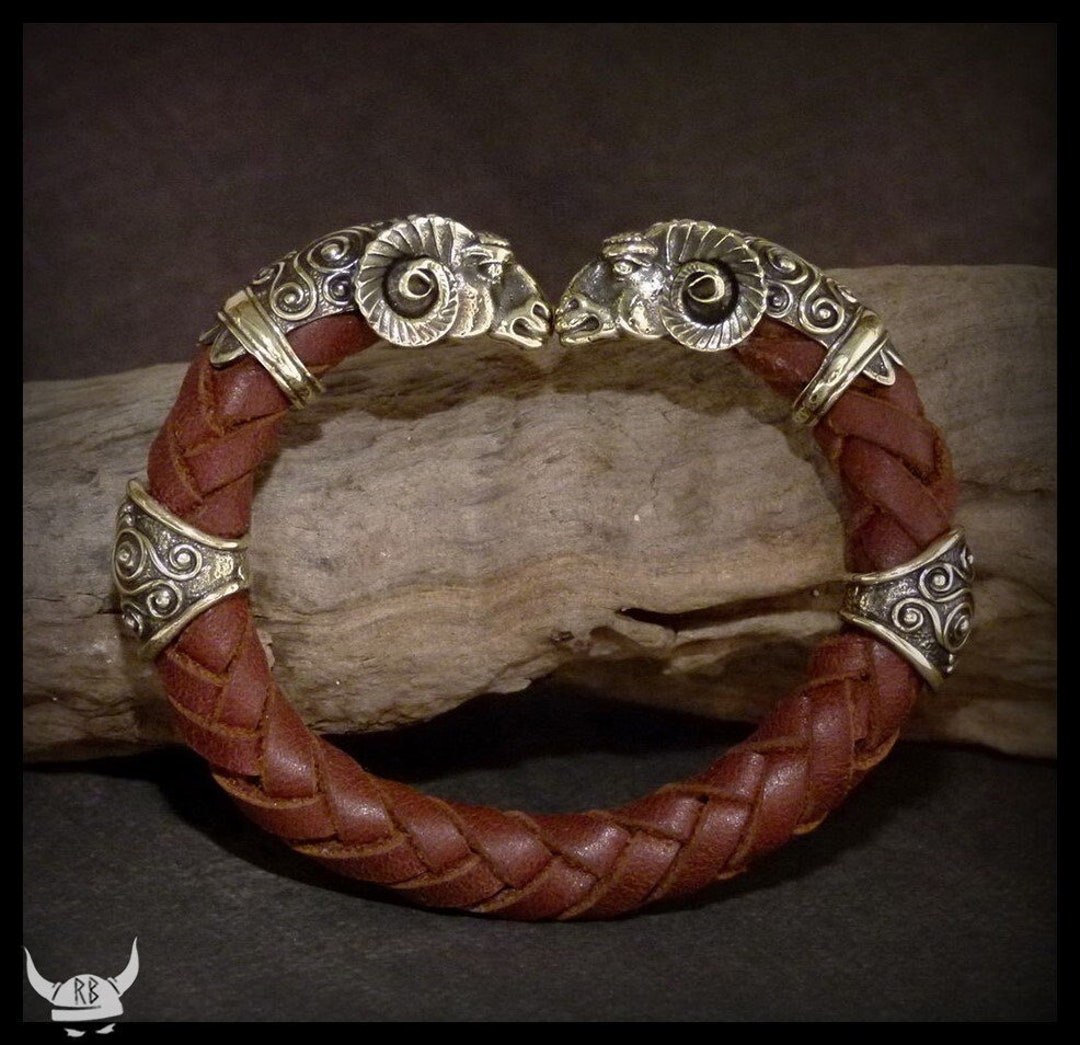 Ram Bracelet, Ancient Greek Torc Bracelet, Celtic Braid Ragnar Arm Ring ...