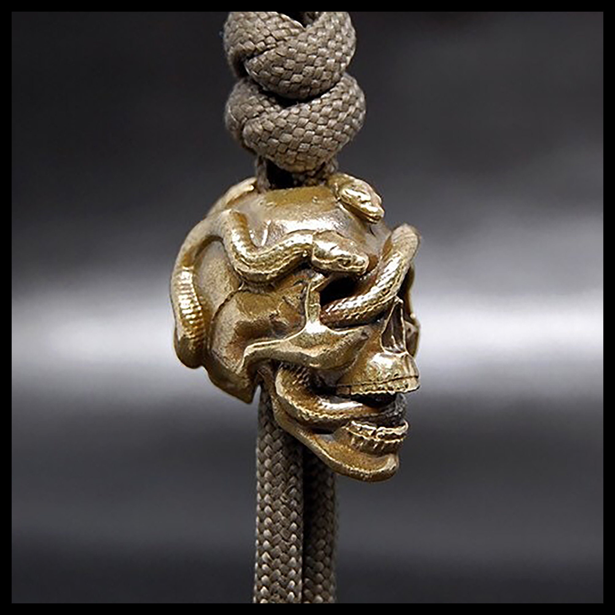 Skull PARACORD CLASP BEAD Snake Wrapped Skull Skeleton Gothic Sinister ...