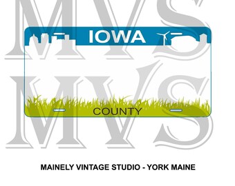 Iowa License Plate Art - Etsy