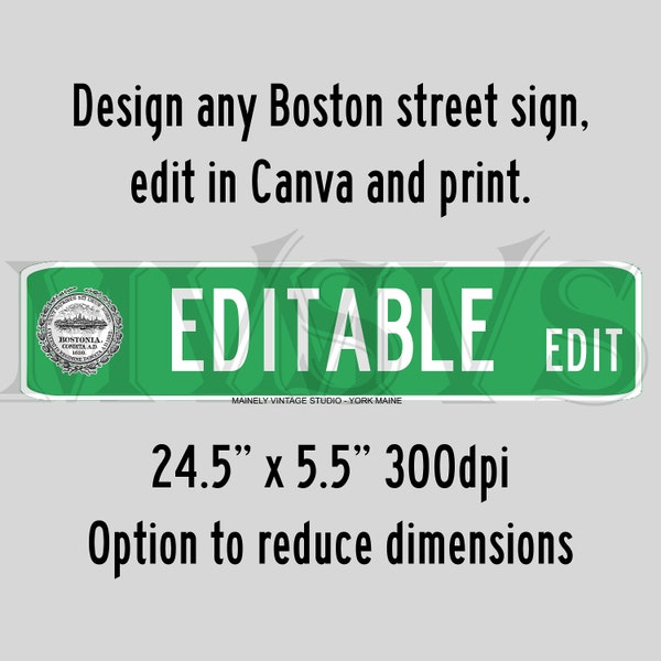 Boston Street Signs - Etsy