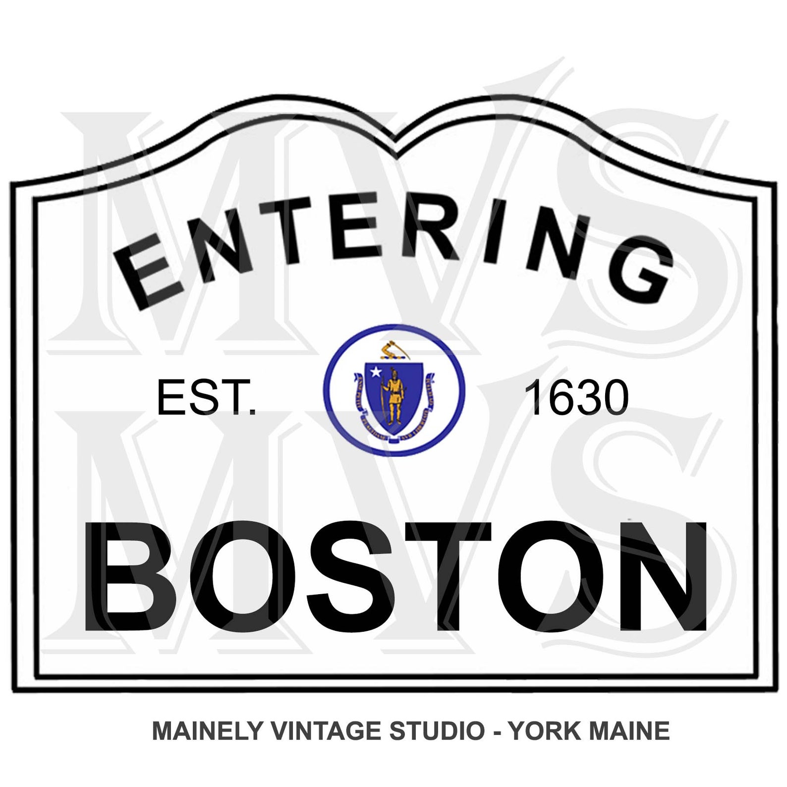 Boston MA Vanity License Plate - Entering Sign JPG Digital Printable ...