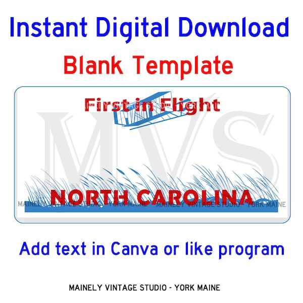 Mini Nc License Plate Template - Etsy
