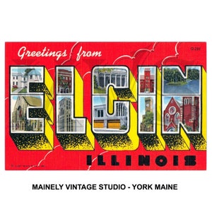 Vintage Illinois Postcard Image Set – Art Deco Greetings (digital ...