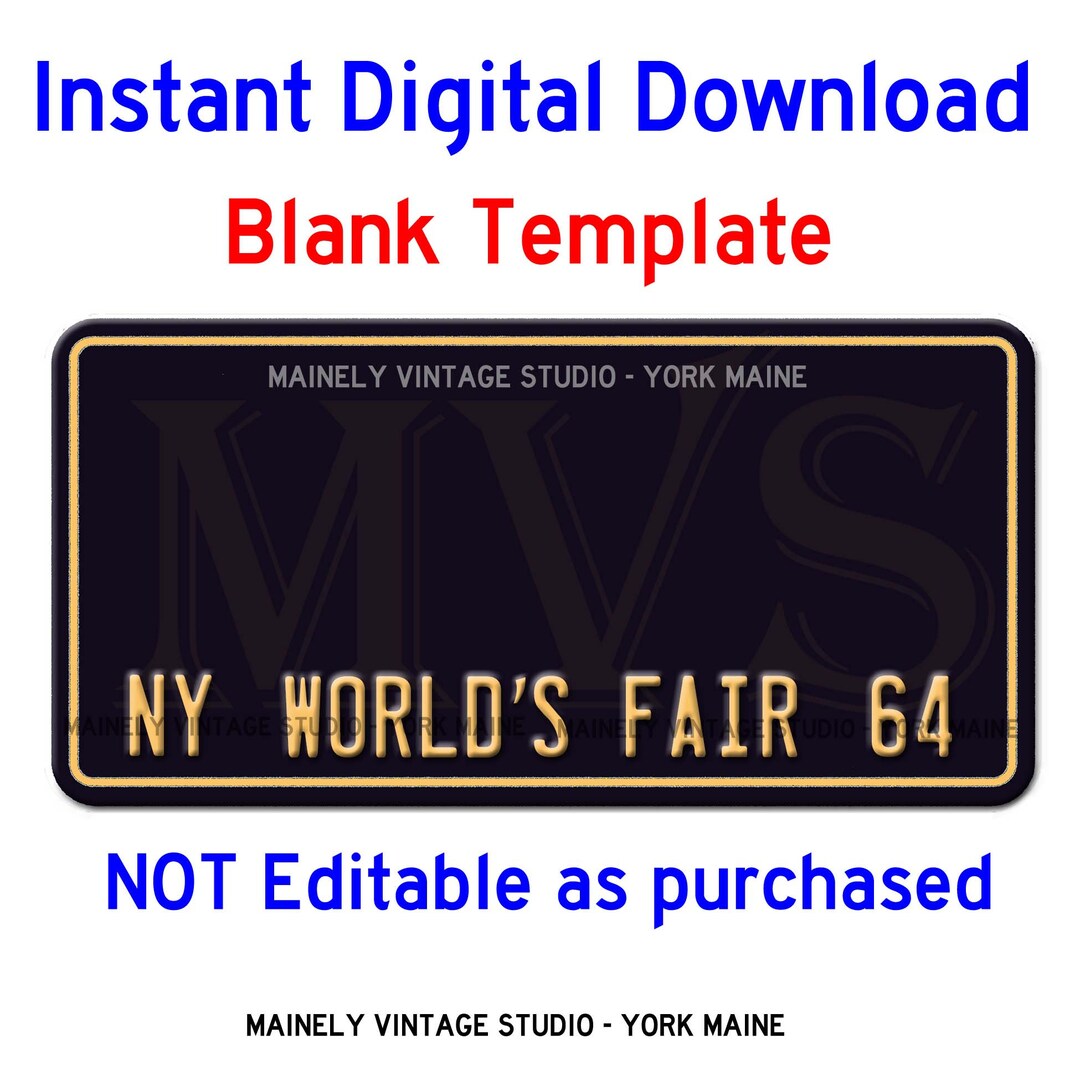 New York NY Worlds Fair 1964 License Vanity Plate Blank - Etsy