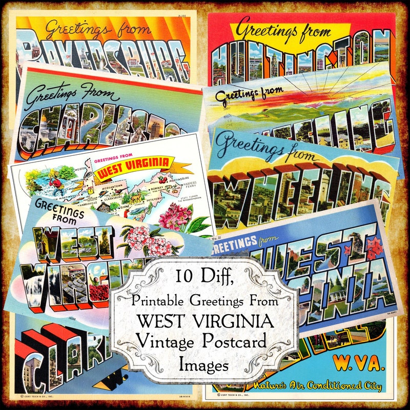 Virginia Postcards - Etsy