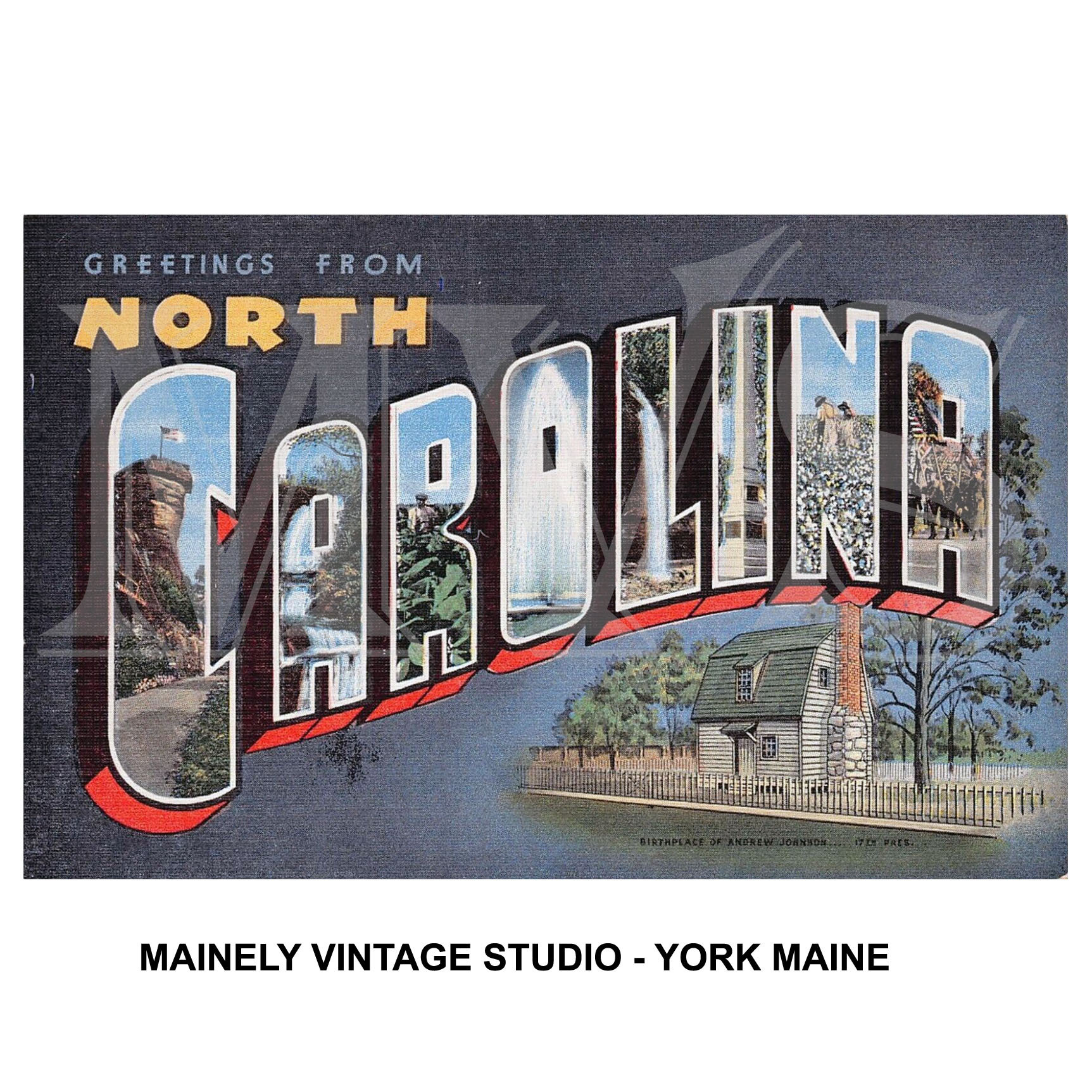 Greetings From North Carolina NC Vintage Postcard Quality - Etsy