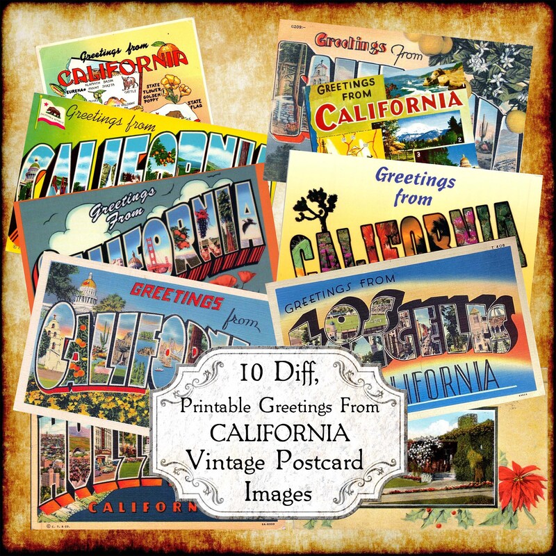 California Greeting Cards - Etsy