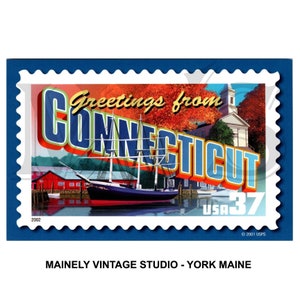 Greetings From Connecticut CT Vintage Postcard JPEG Image Set - Quality ...