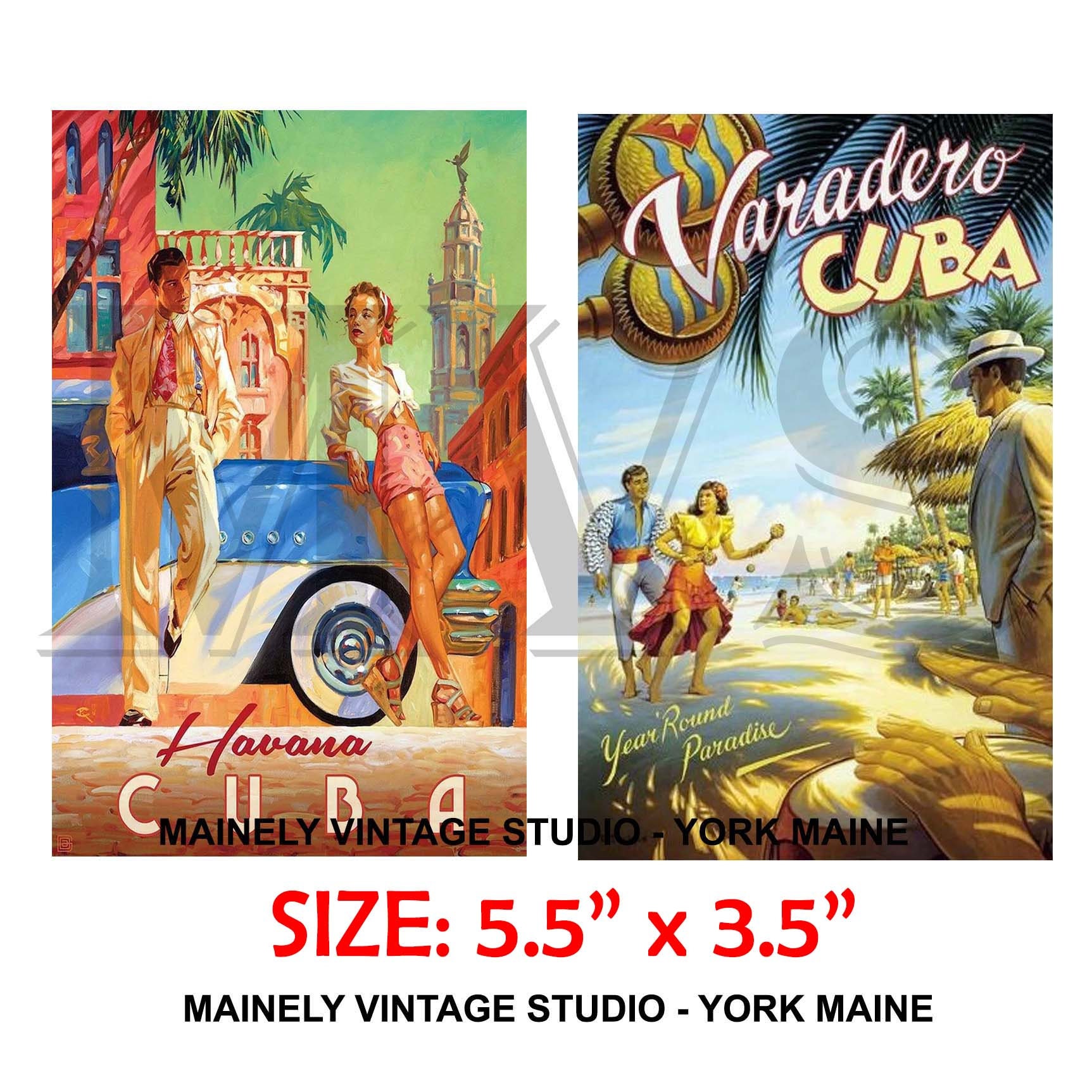 Vintage Cuba Travel Poster Set – Art Deco Postcards (digital Download ...