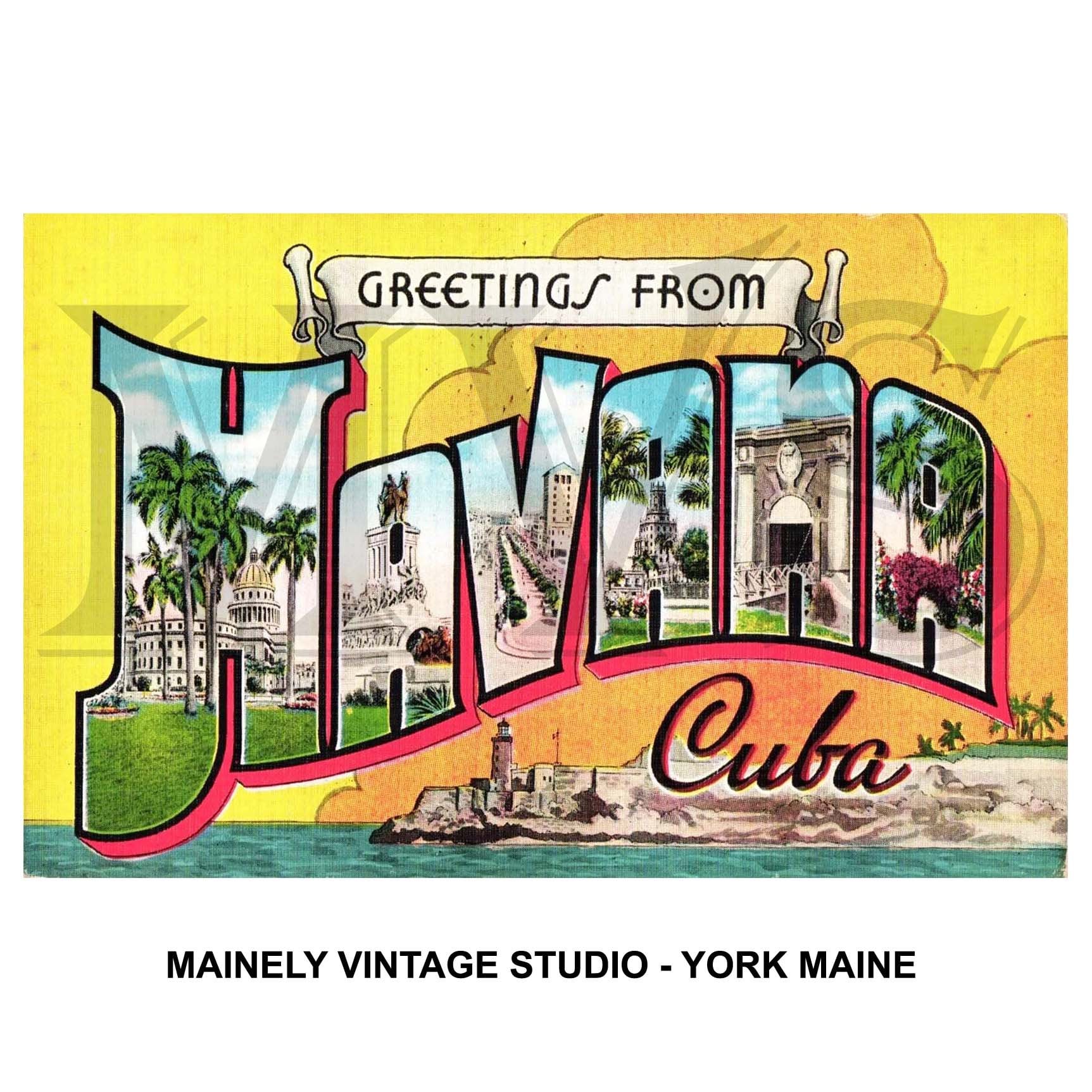 Vintage Cuba Travel Poster Set – Art Deco Postcards (digital Download ...
