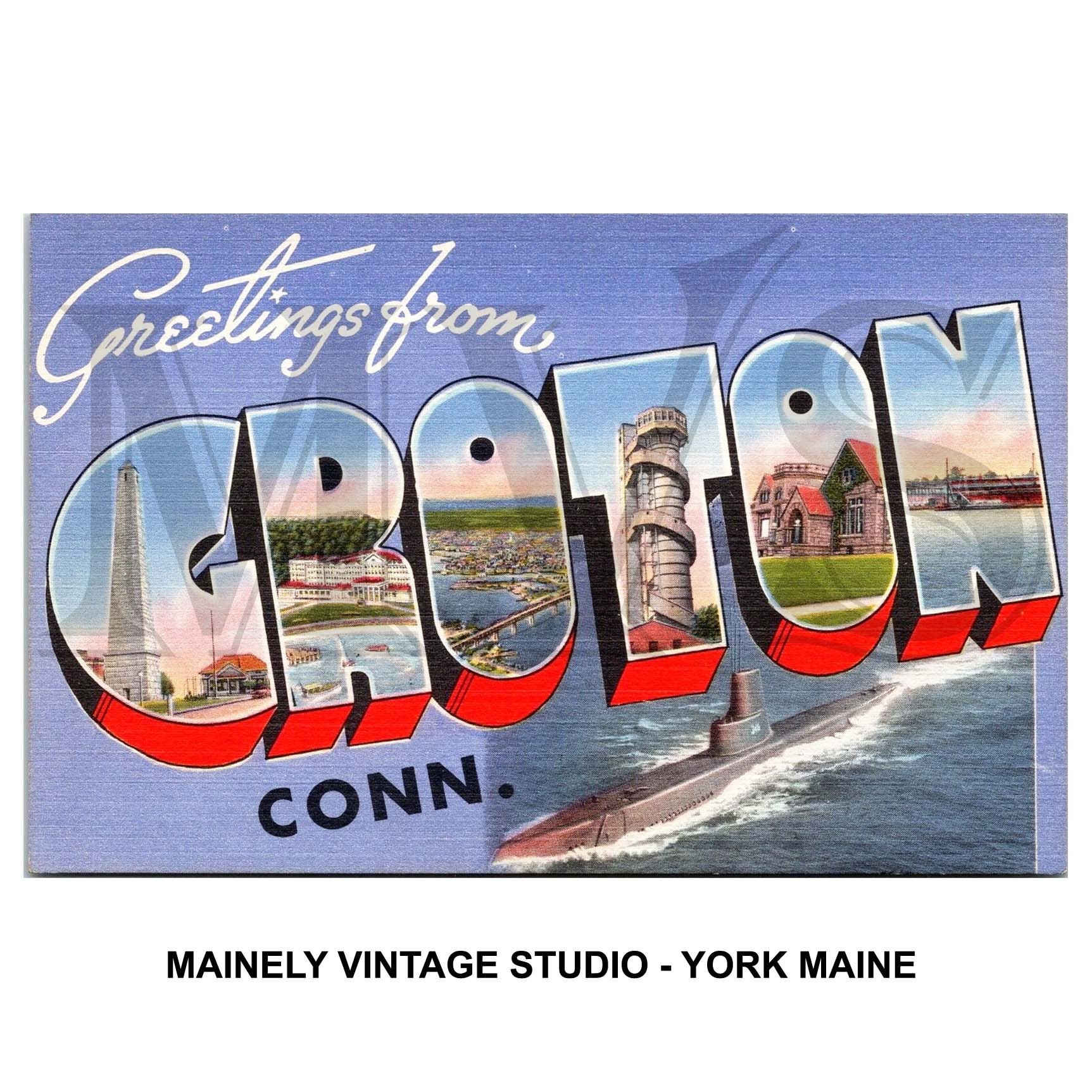 Greetings From Connecticut CT Vintage Postcard JPEG Image Set - Quality ...