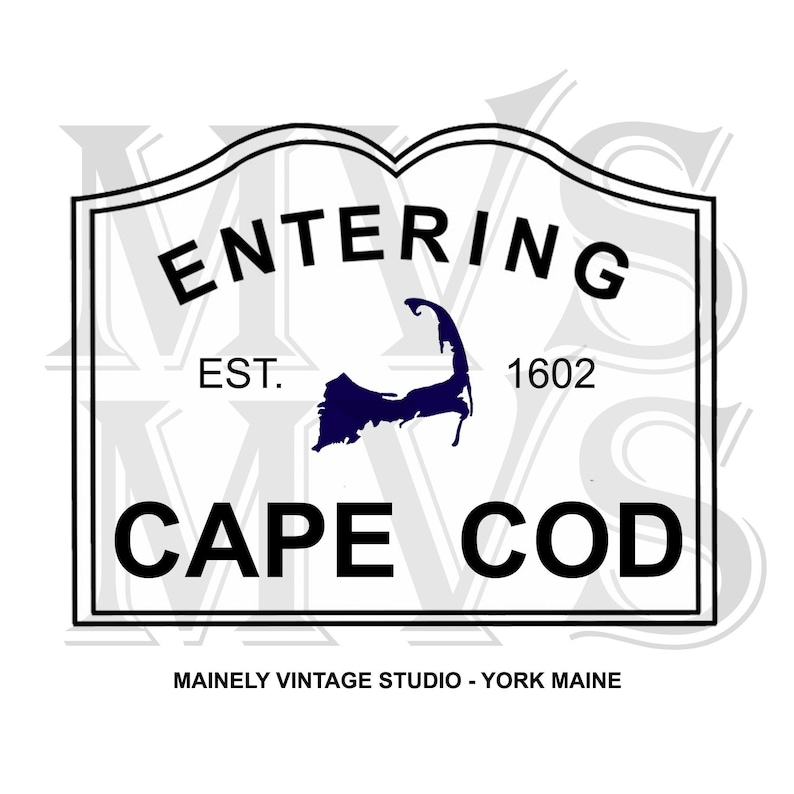 Cape Cod License Plate - Entering Sign JPG PNG Digital Printable Art ...
