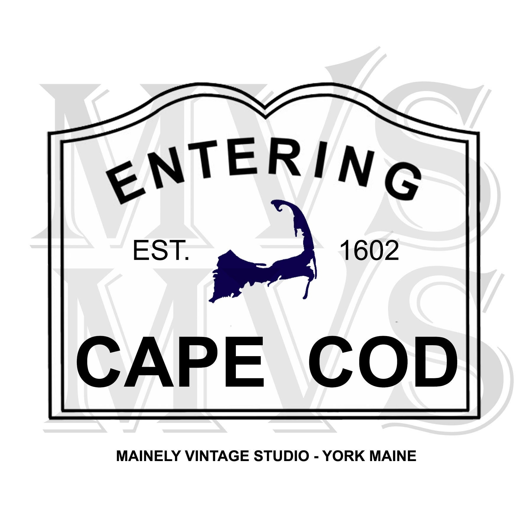 Cape Cod License Plate - Entering Sign JPG PNG Digital Printable Art ...