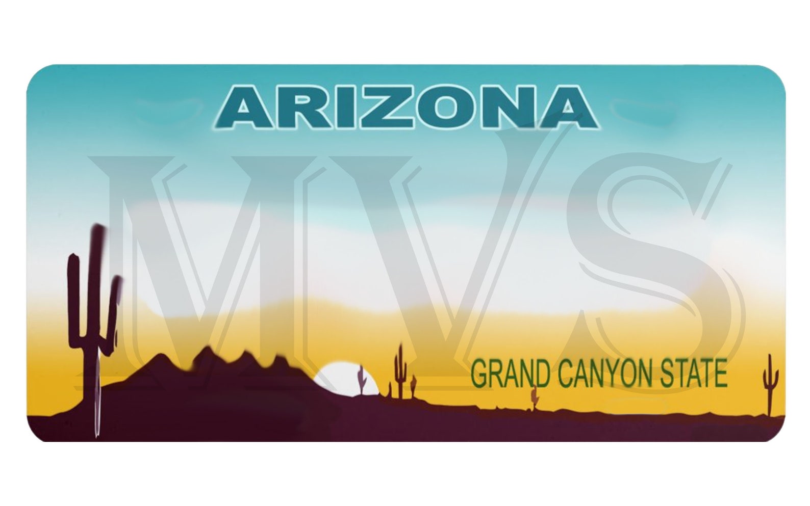 Arizona AZ License Vanity Plate Blank Template PNG / JPG - Etsy