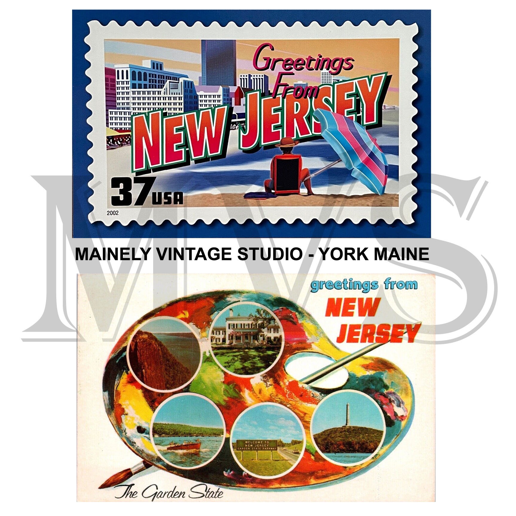 Greetings From New Jersey NJ Vintage Postcard Quality - Etsy