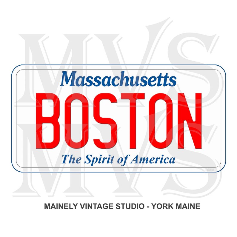 Boston MA Vanity License Plate - Entering Sign JPG Digital Printable ...