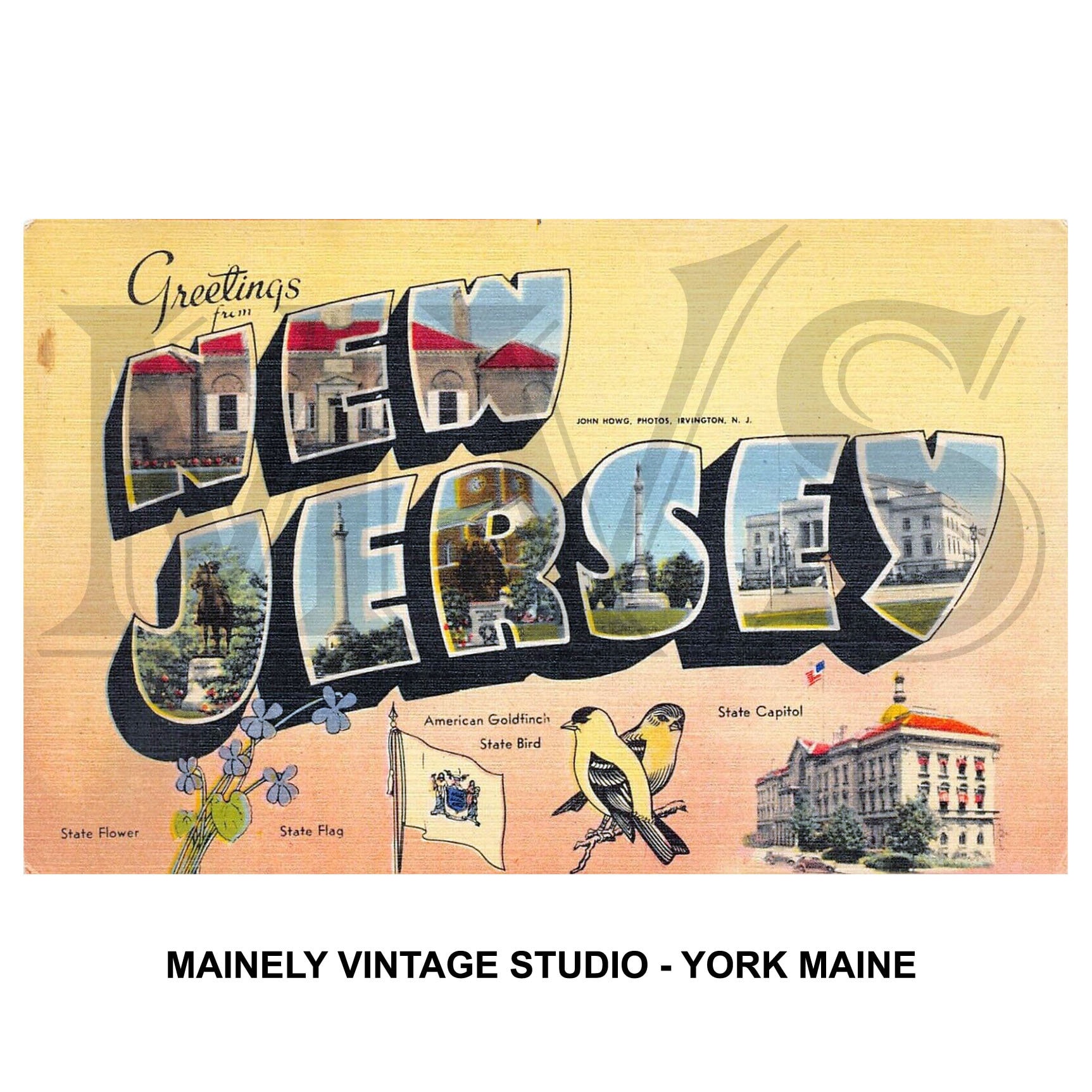 Vintage New Jersey Postcard Set – 1940s-50s Art Deco (digital Download ...