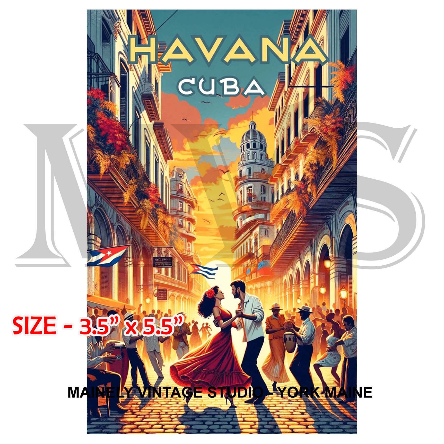 Vintage Cuba Travel Poster Set – Art Deco Postcards (digital Download ...