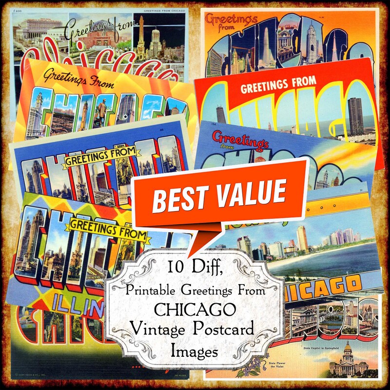 Chicago Postcard - Etsy