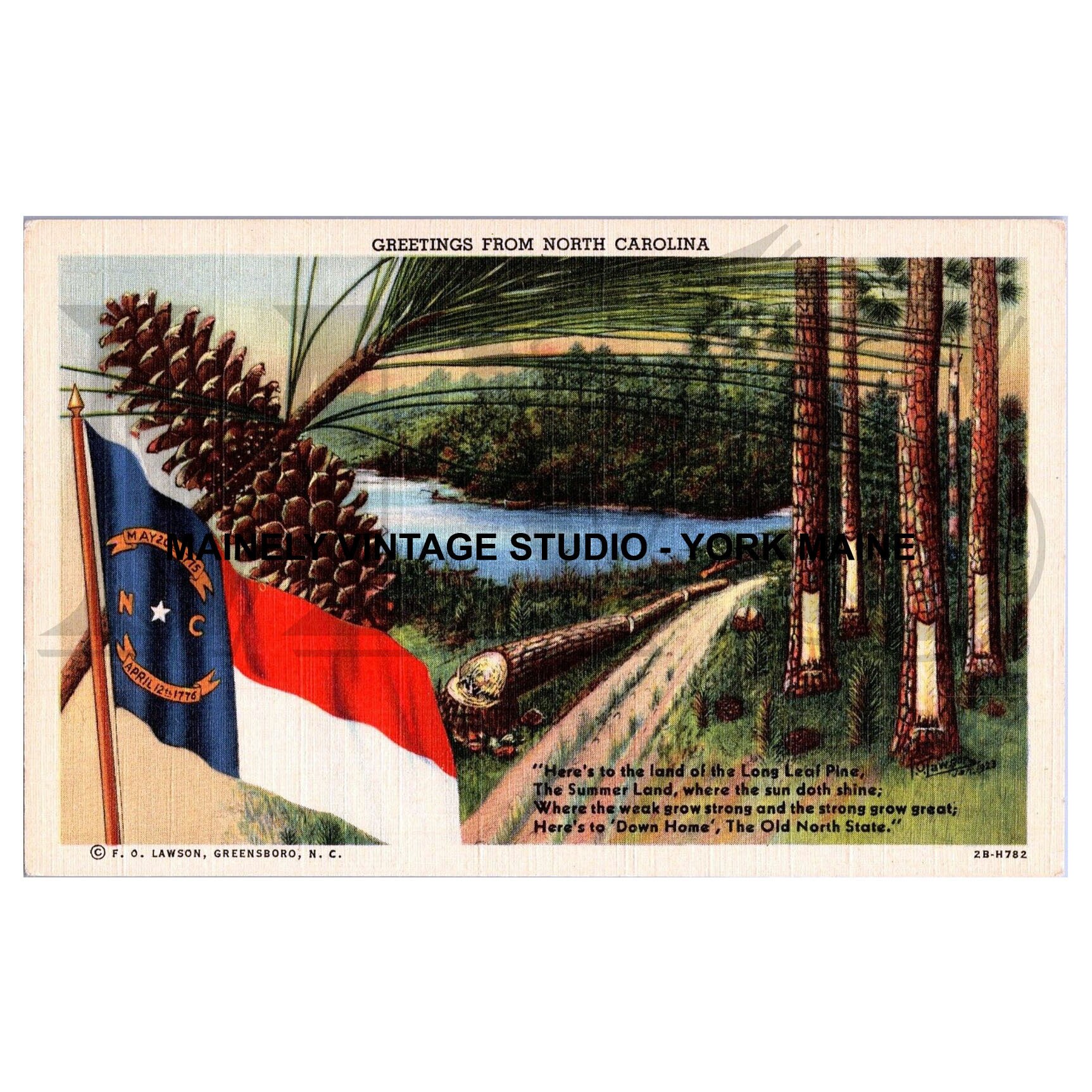 Greetings From North Carolina NC Vintage Postcard JPEG Image Set ...