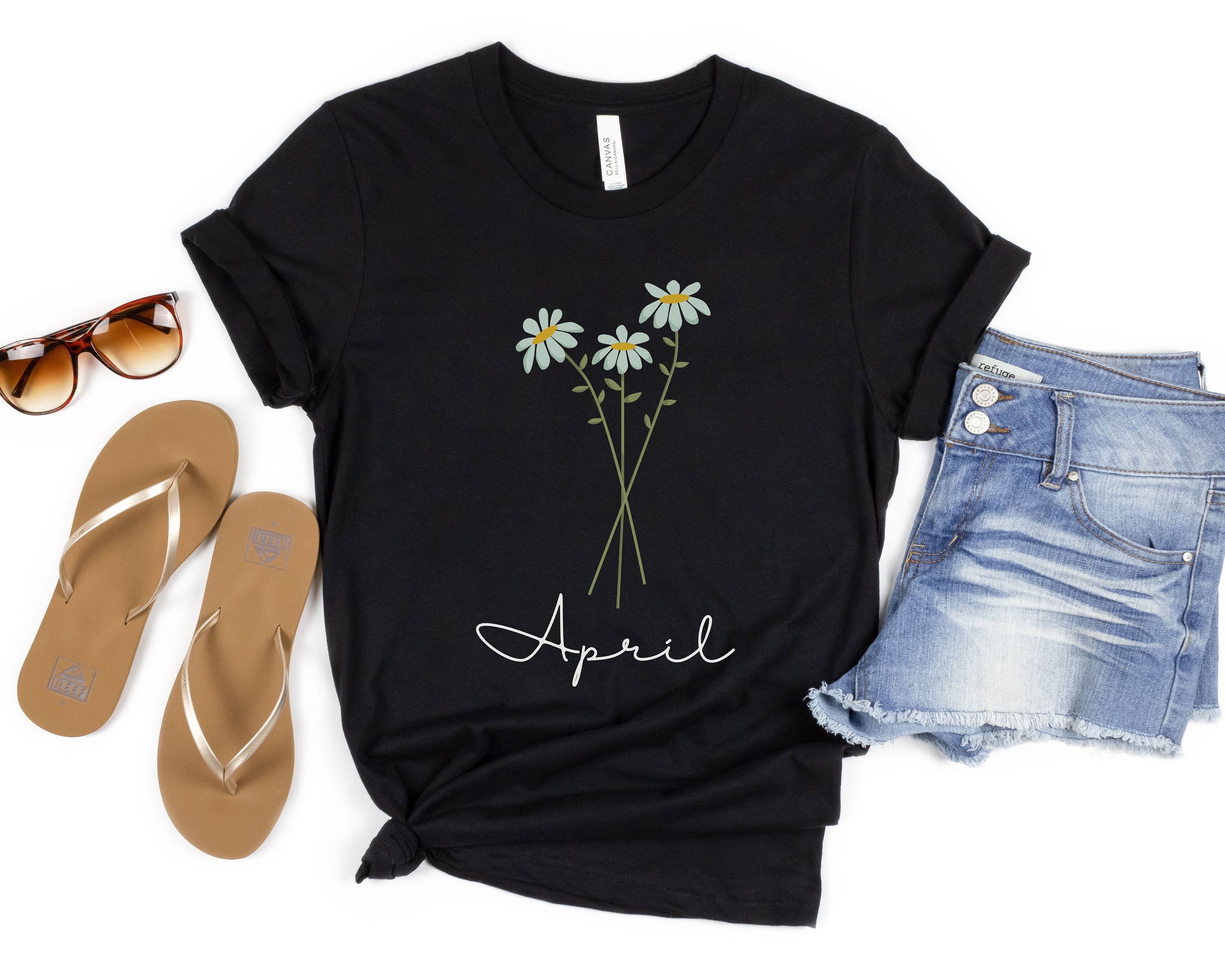 April Birth Month Flower Shirt, April Birthday Shirt, April Daisy Shirt ...