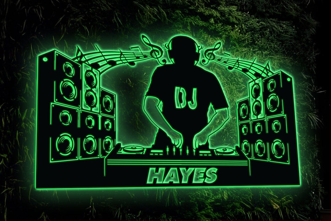 Custom Name DJ Player Metal Sign With LED, Personalized Dj Gift, Dj ...