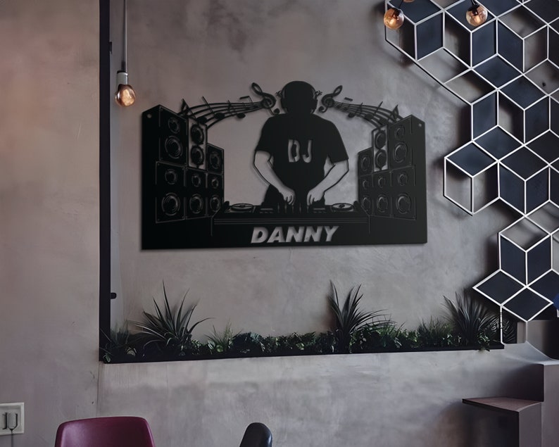 Custom Name DJ Player Metal Sign With LED, Personalized Dj Gift, Dj ...