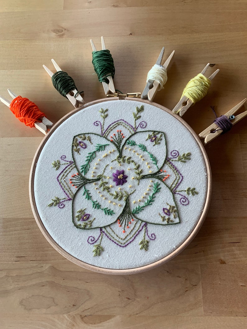 Mandala Embroidery Pattern and Guide Beginner Embroidery PDF - Etsy