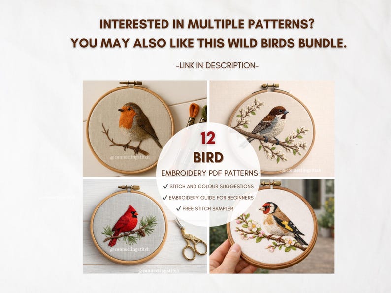 Chickadee Bird Embroidery Pattern PDF, Hand Embroidery Design, Floral ...